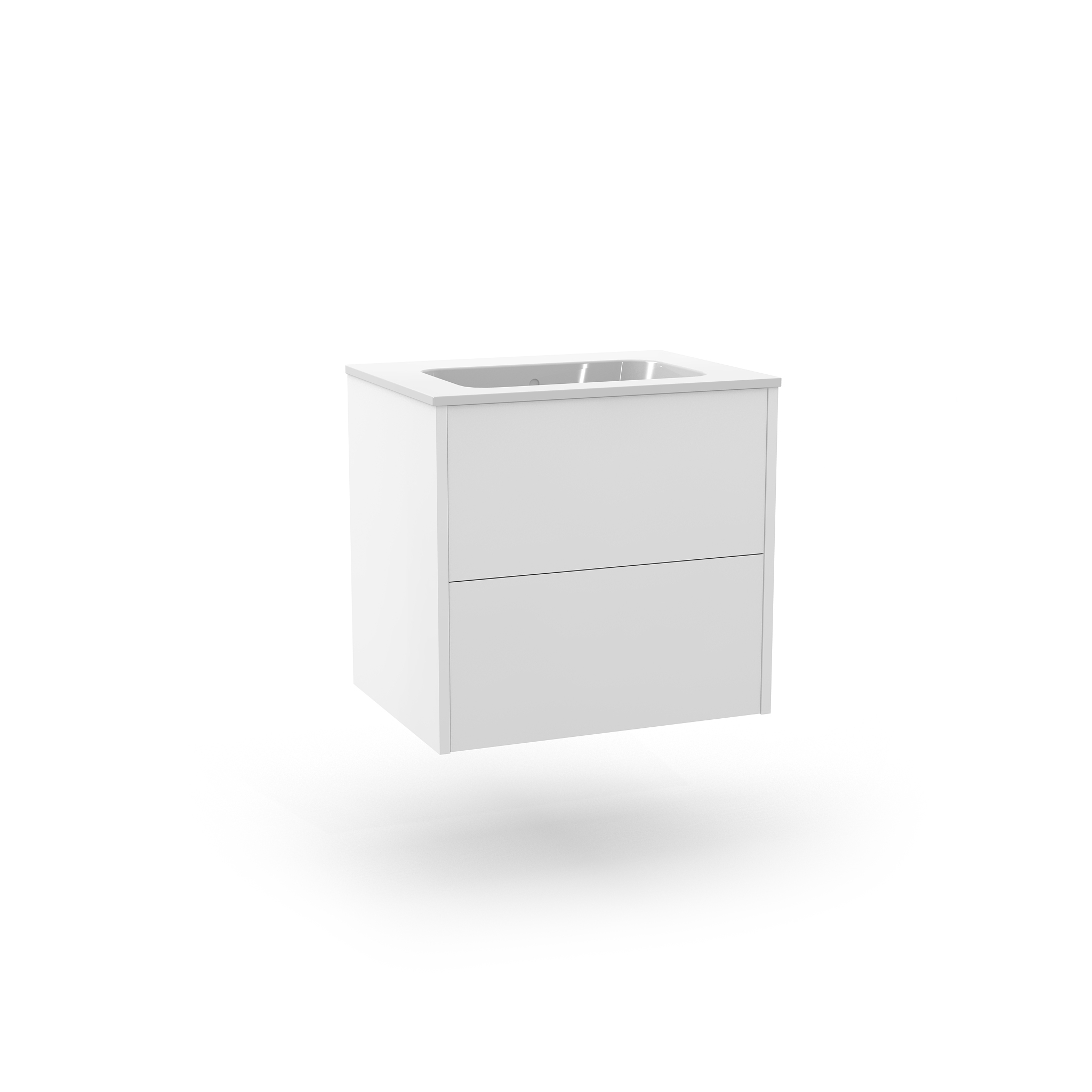 600 Vanity Unit Wall Hung Two Drawer Deep