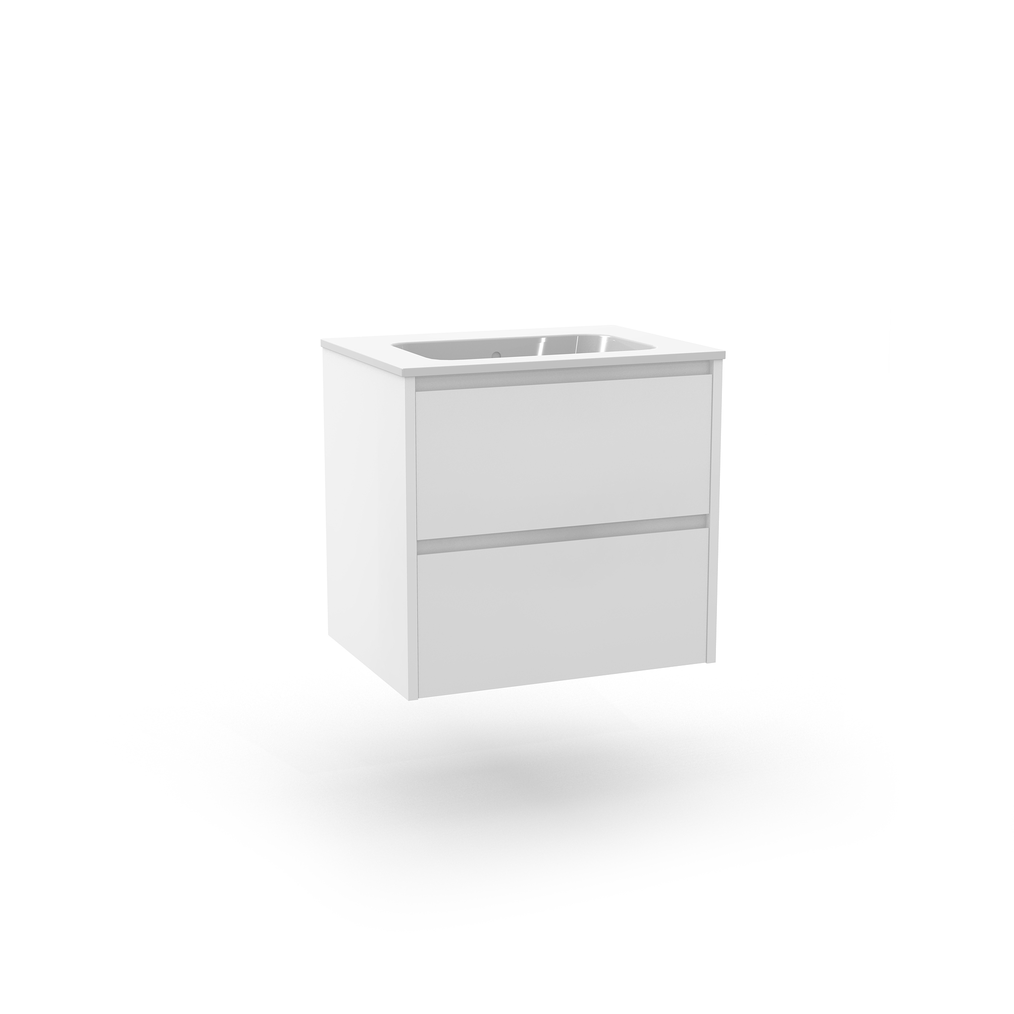 600 Vanity Unit Wall Hung Two Drawer Deep