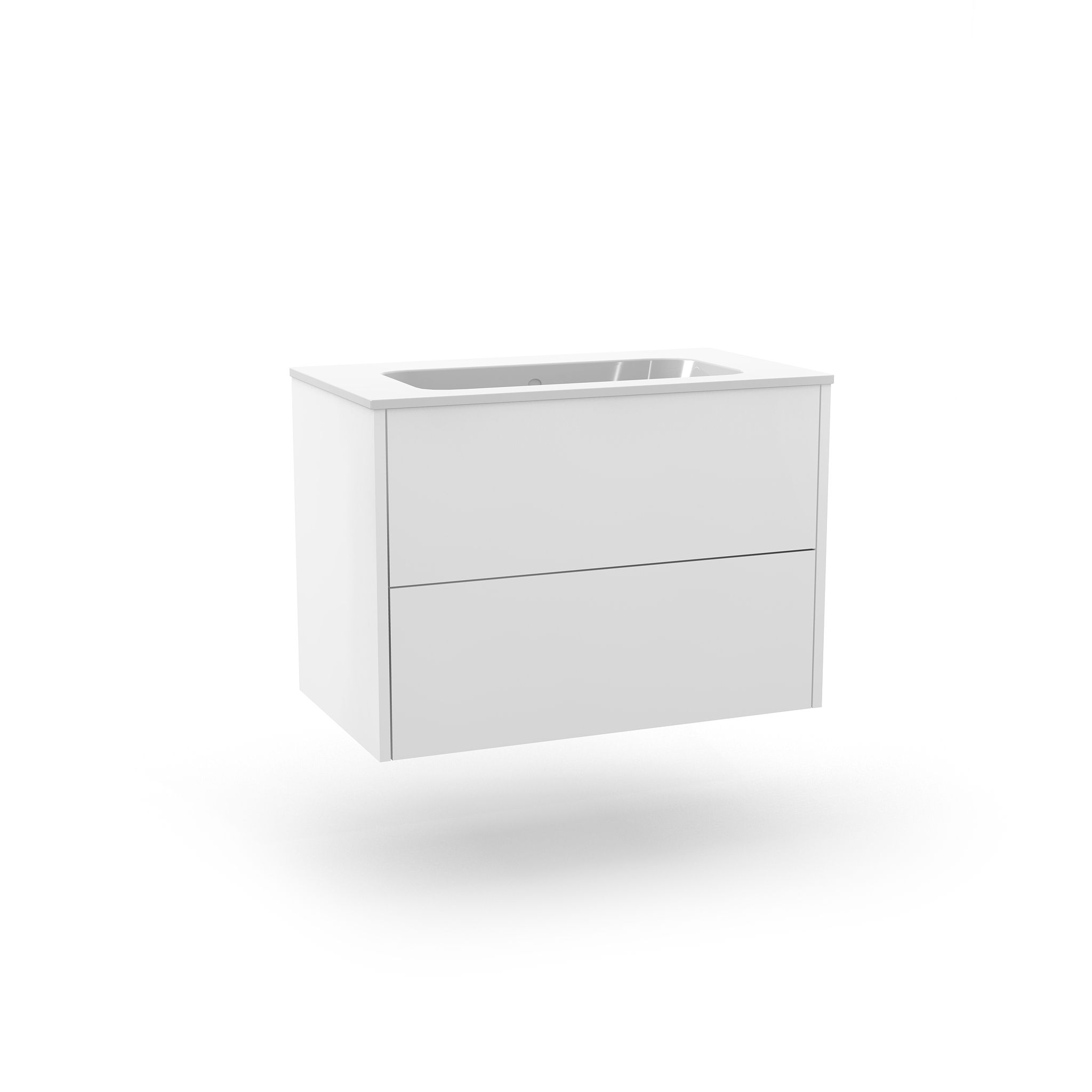 800 Vanity Unit Wall Hung Two Drawer Deep