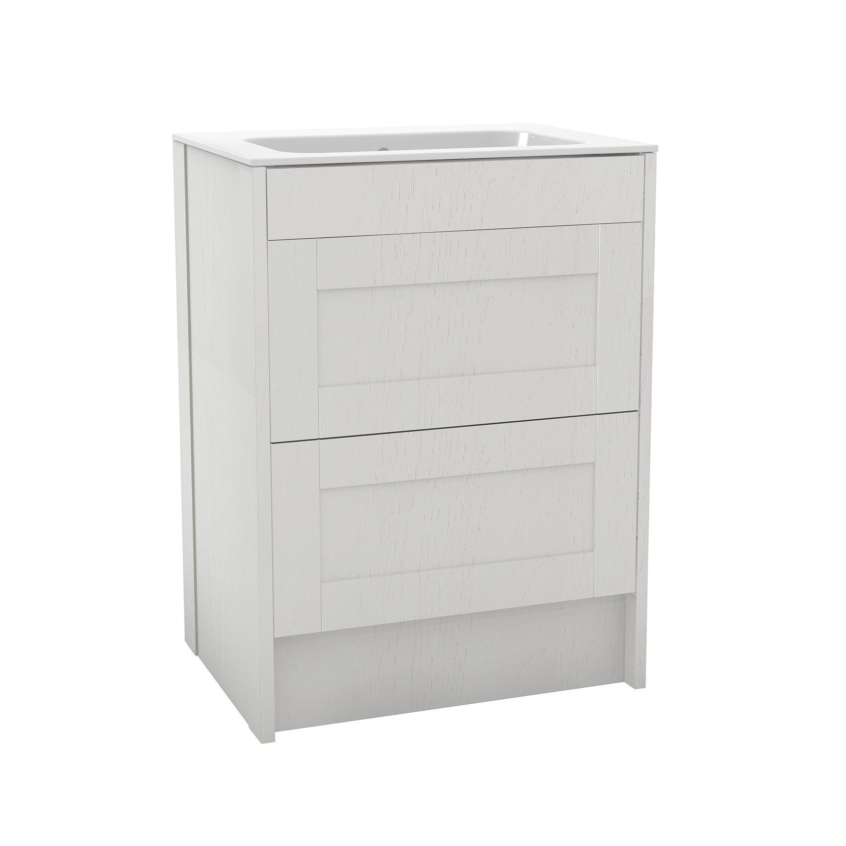 600 Vanity Unit Floor Standing Two Drawer Deep
