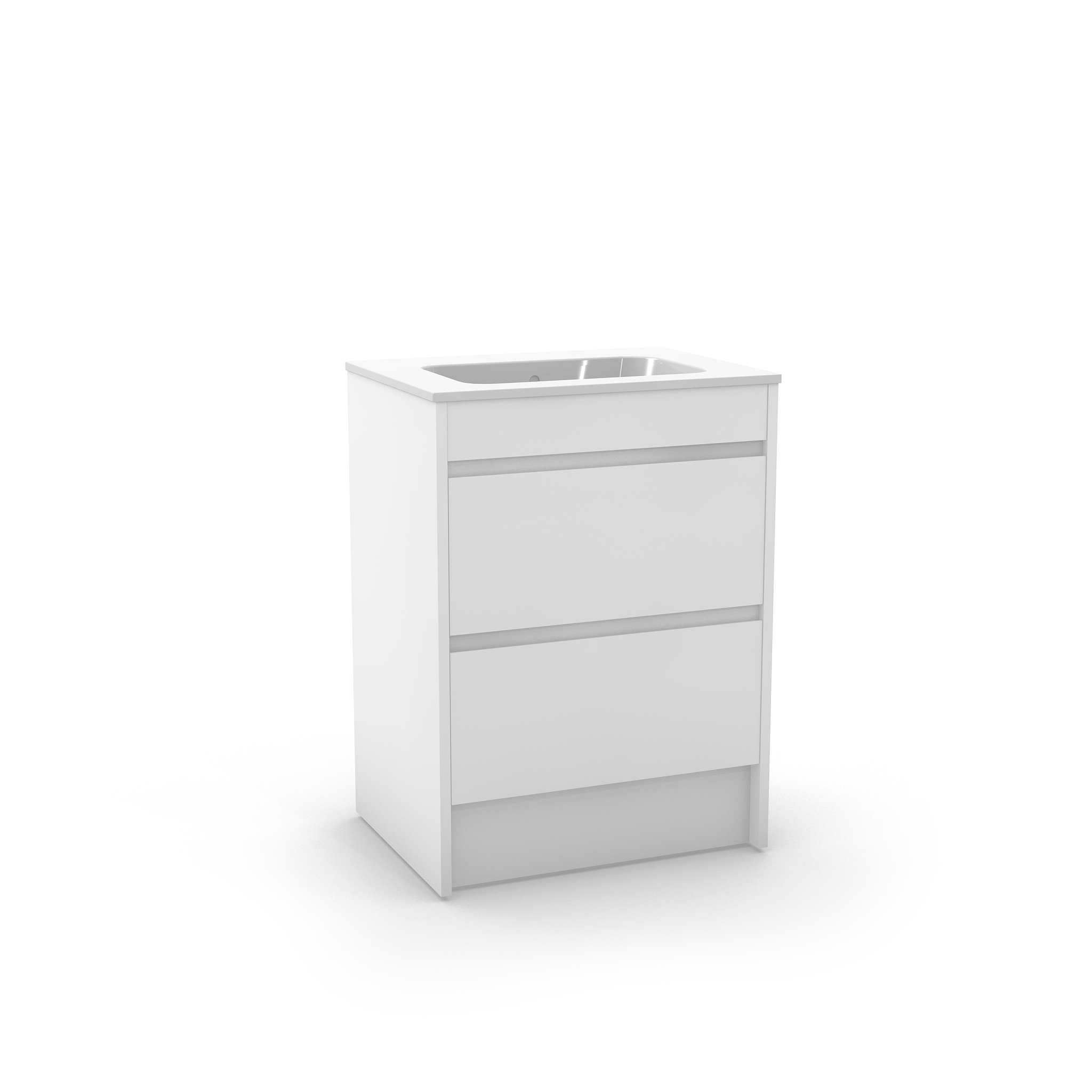 600 Vanity Unit Floor Standing Two Drawer Deep