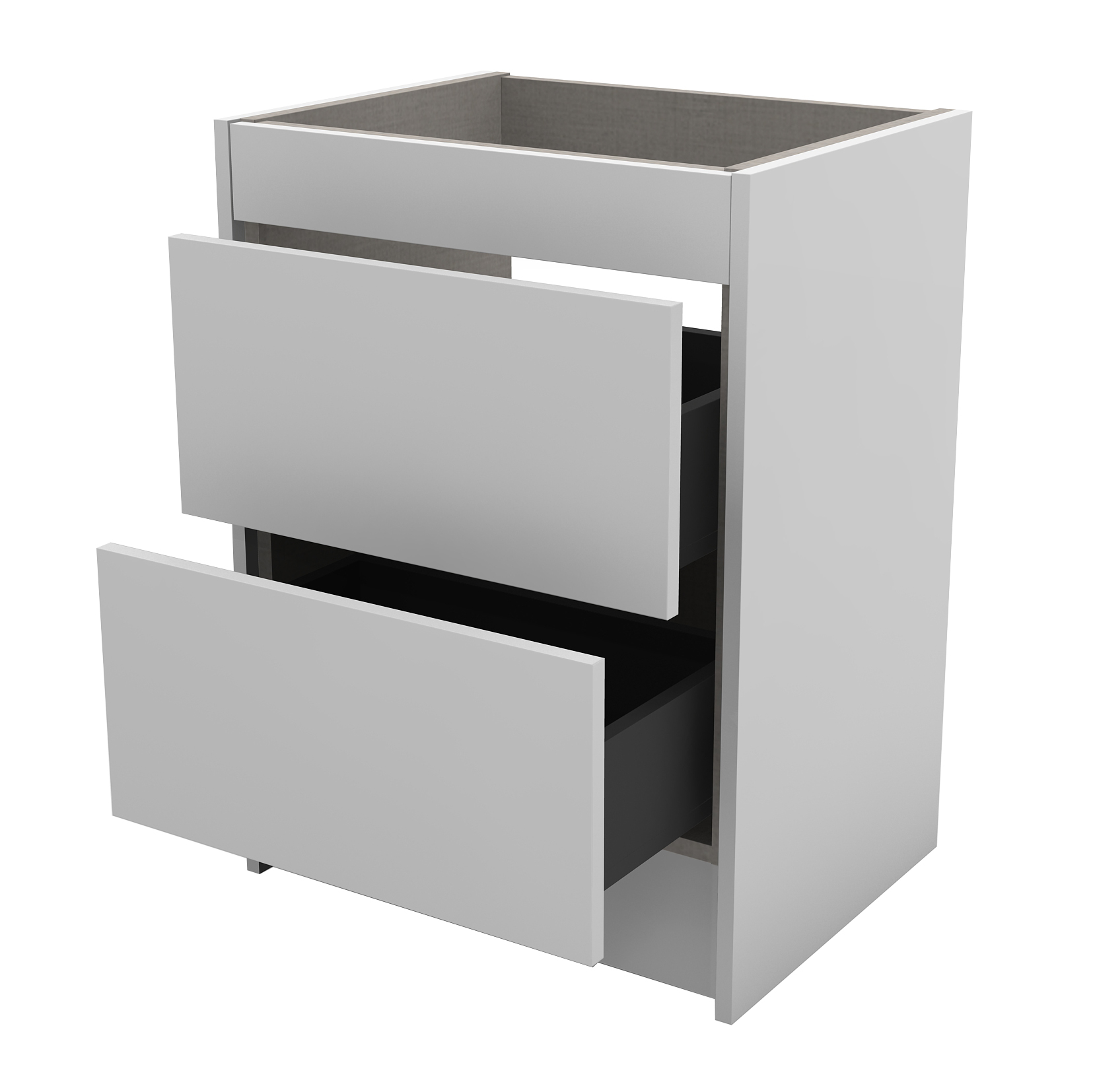 600 Vanity Unit Floor Standing Two Drawer Deep