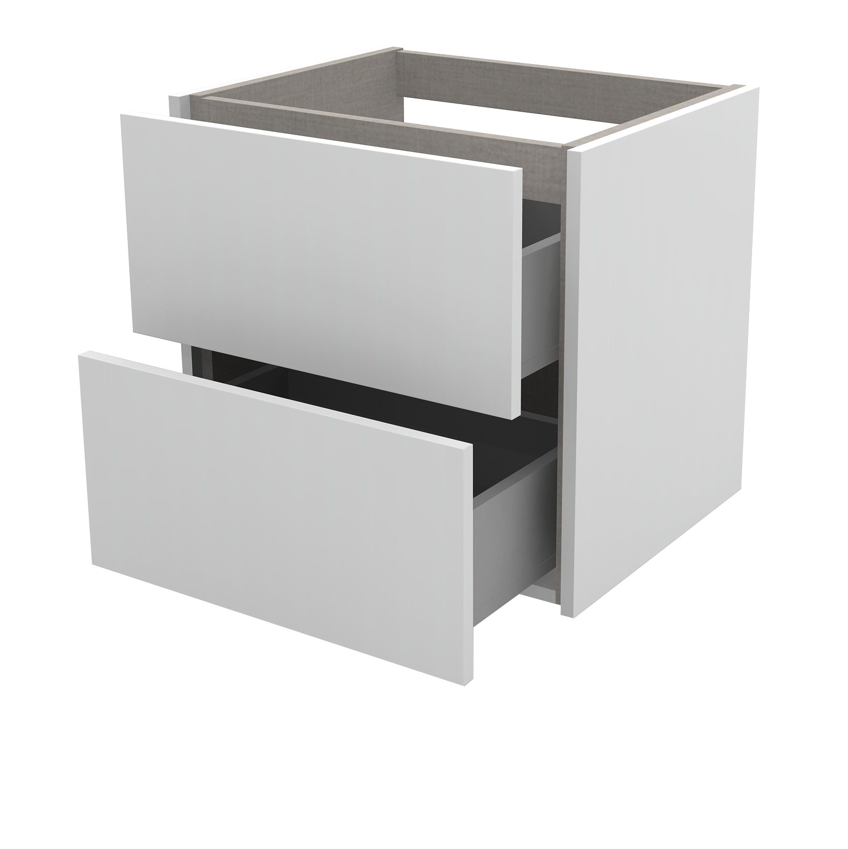 600 Vanity Unit Wall Hung Two Drawer Deep